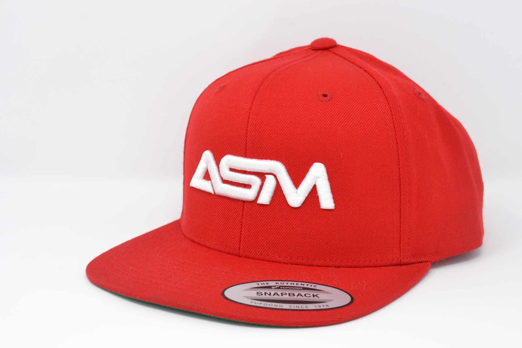 ASM Flat Brim Snapback - Red w/White Logo. ASMotorsports Store